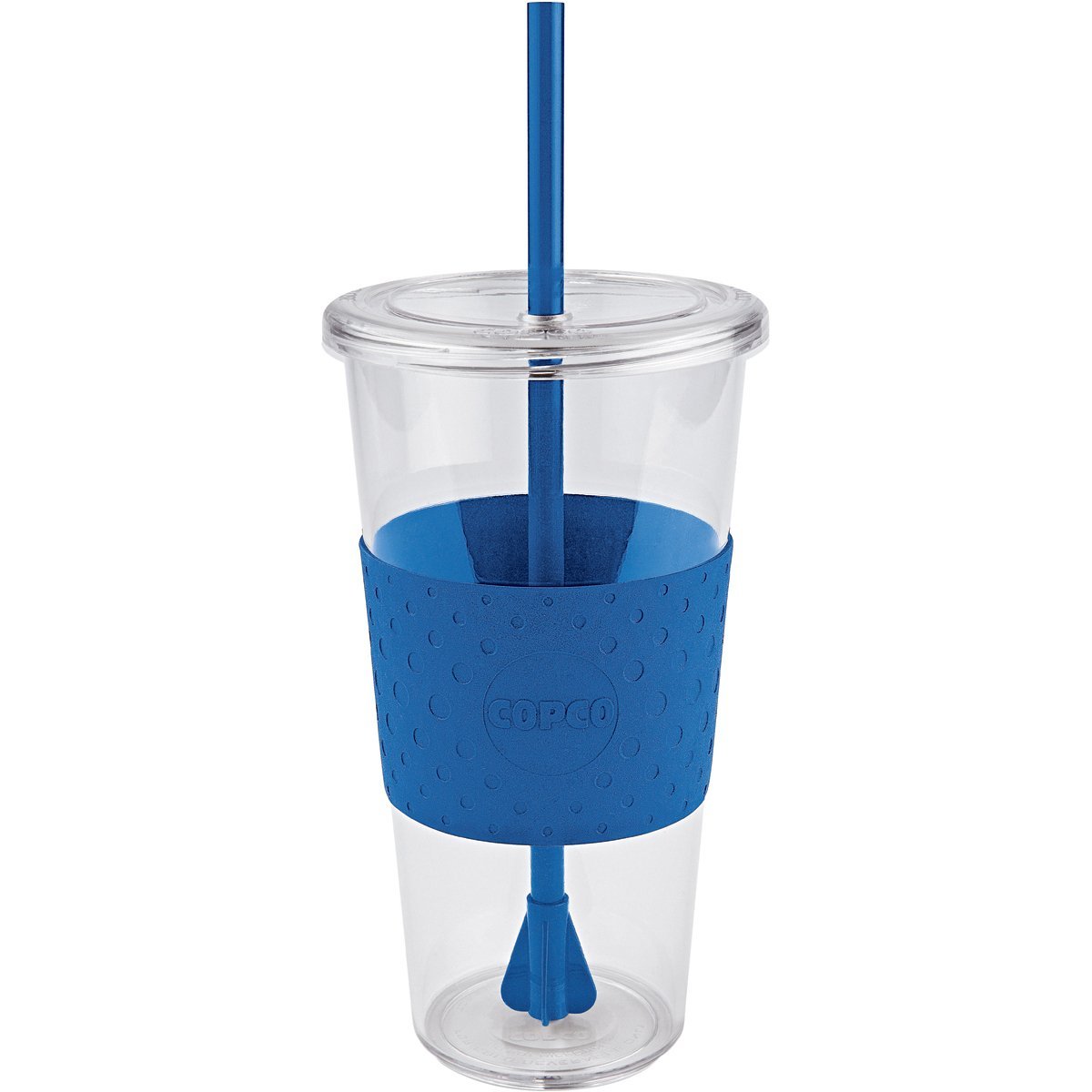 Copco Sierra Single Wall Tritan Cold Tumbler with Straw and Spill Resistant Lid, 24 Ounce, Set of 2, Royal Blue