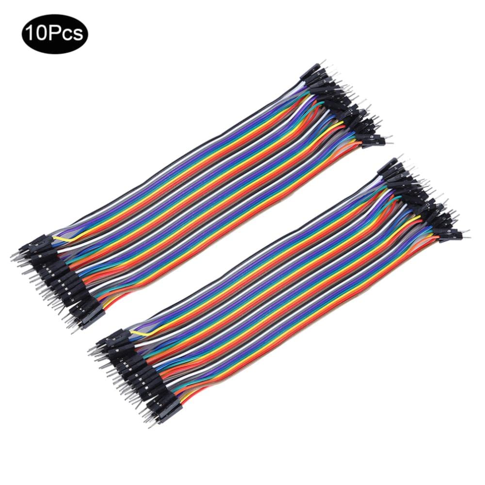 Electronics Connectors Kit 10Pcs Plastic Male to Male Connecting Cables for PCB Prototyping - Jumper Wire Breadboard Jumpers and Computer Accessories