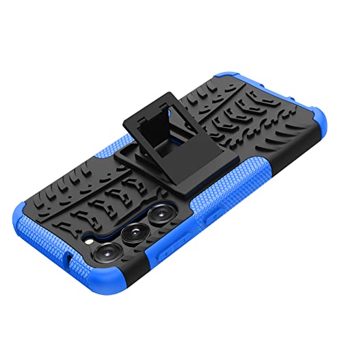 Folice for Galaxy S23 5G Case, [Heavy Duty][Shockproof] Soft Rubber Hard PC Tough Dual Layer Protective Case with Kickstand for Samsung Galaxy S23 5G (Blue)