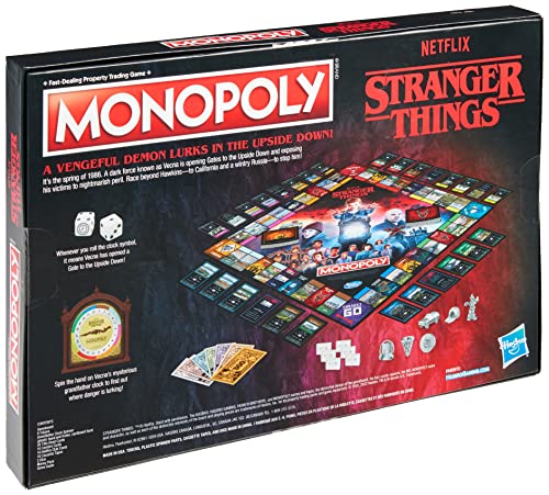 Monopoly: Netflix Stranger Things Edition Board Game for Adults and Teens Ages 14+, Game for 2-6 Players, Inspired by Stranger Things Season 4, Multicolor