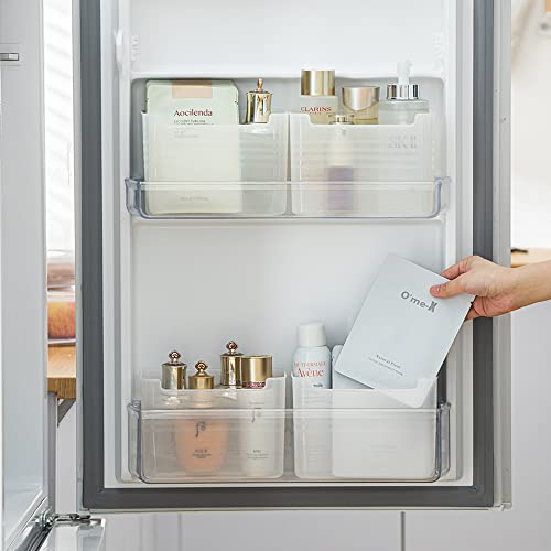 LINFIDITE 2 Pack Fridge Side Door Storage Containers Refrigerator Organizer Box Durable Plastic Storage Bins for Fridge, Counter, Cabinet Kitchen Organization Food Storage