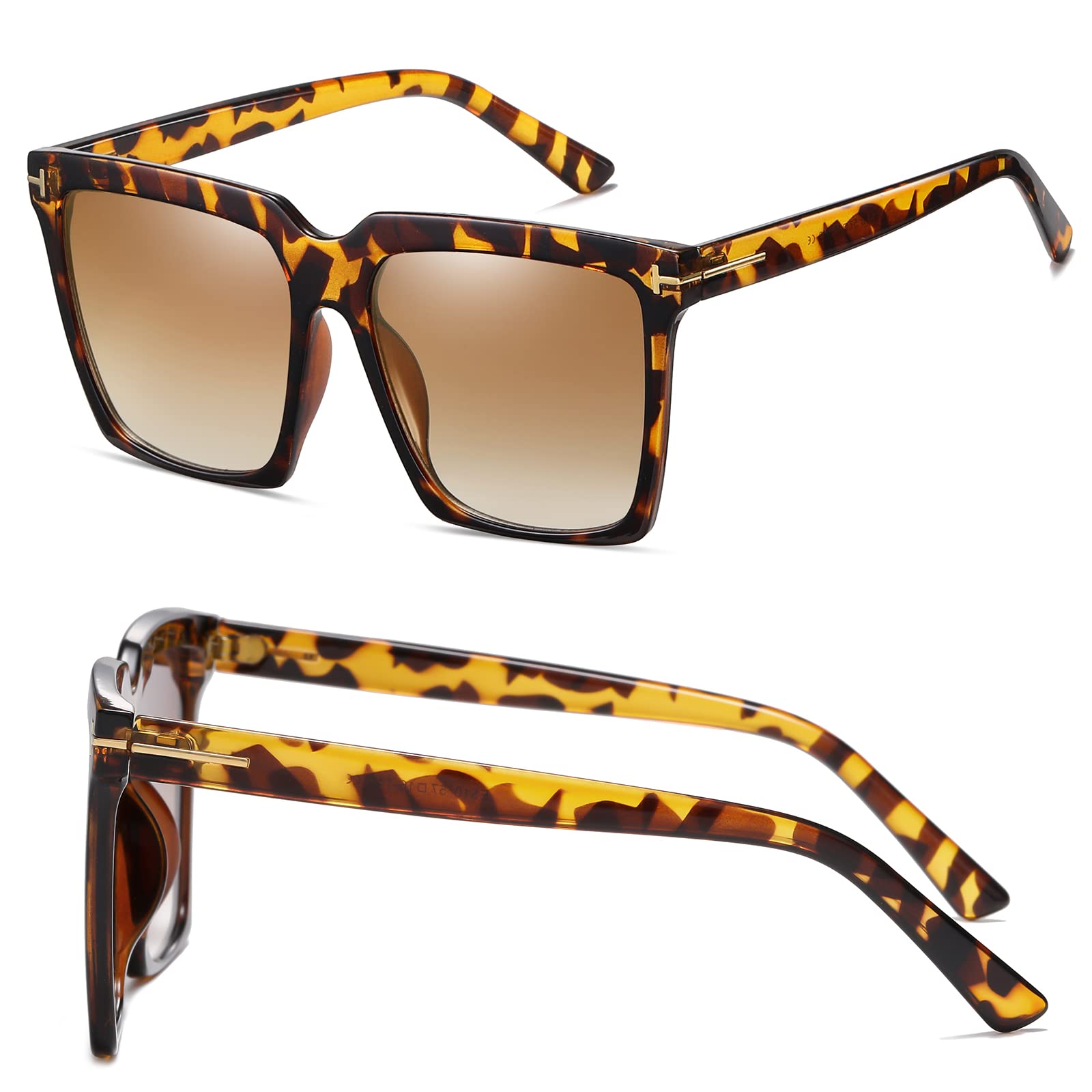 DioKiw Oversize Square Sunglasses for Women Retro Luxury Big Frame Sun Glasses 100% UV Protection Travel Goggles