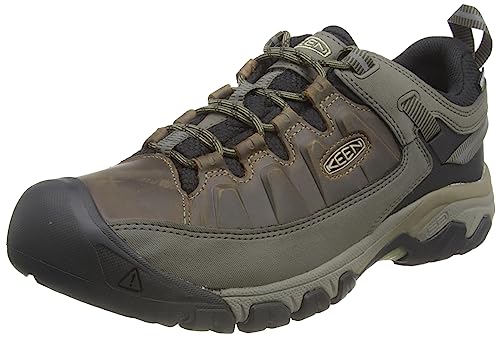 KEEN Men's Targhee 3 Low Height Waterproof Hiking Shoes, Bungee Cord/Black, 12