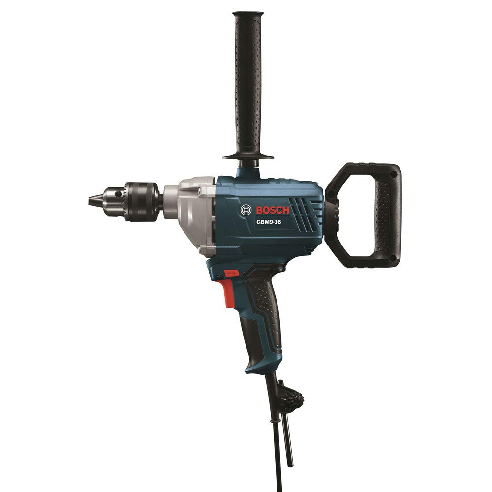 Bosch GBM9-16 9 Amp 5/8 Inch Easy to Operate Lower Vibration Magnesium Front Housing Mixer with D-Handle (Black Blue, Renewed)