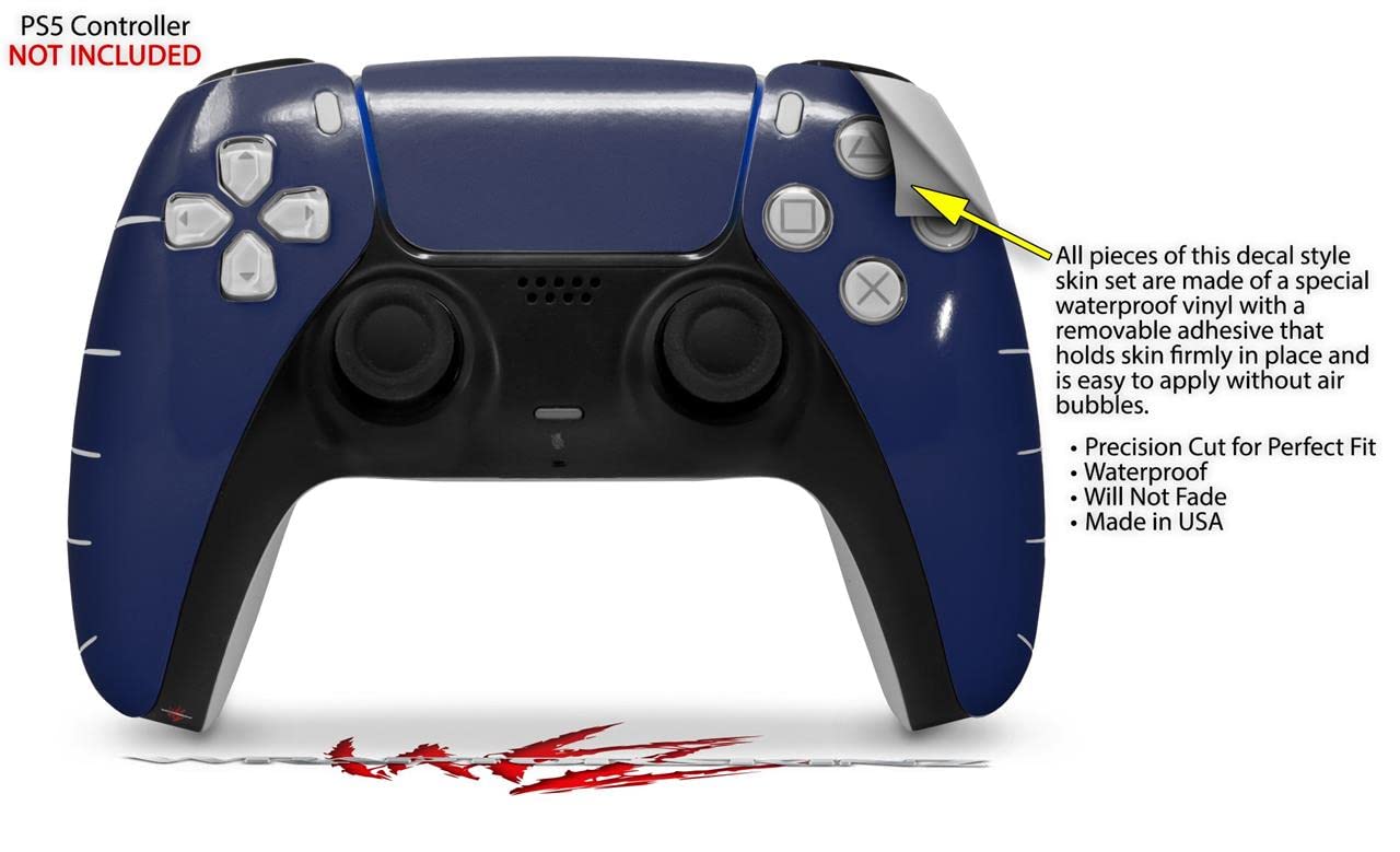 WraptorSkinz Skin Wrap compatible with Sony PS5 DualSense Controller Solids Collection Navy Blue (CONTROLLER NOT INCLUDED)