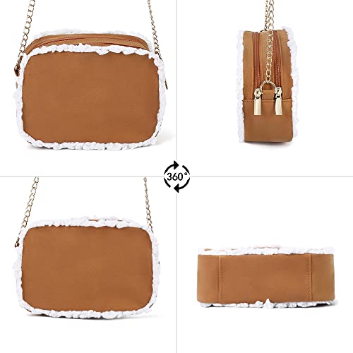 Clearlove Small Retro Classic Fashion Design Messenger Shoulder Bag with Zipper Closure for Women(Brown)