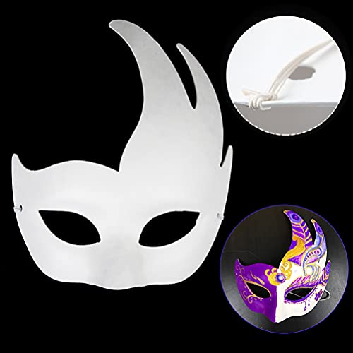 Qavctw 16PCS DIY White Masks Paper Cosplay Christmas Party Mask Unpainted Plain Craft Masquerade Masks for Christmas Mardi Gras Party Mask