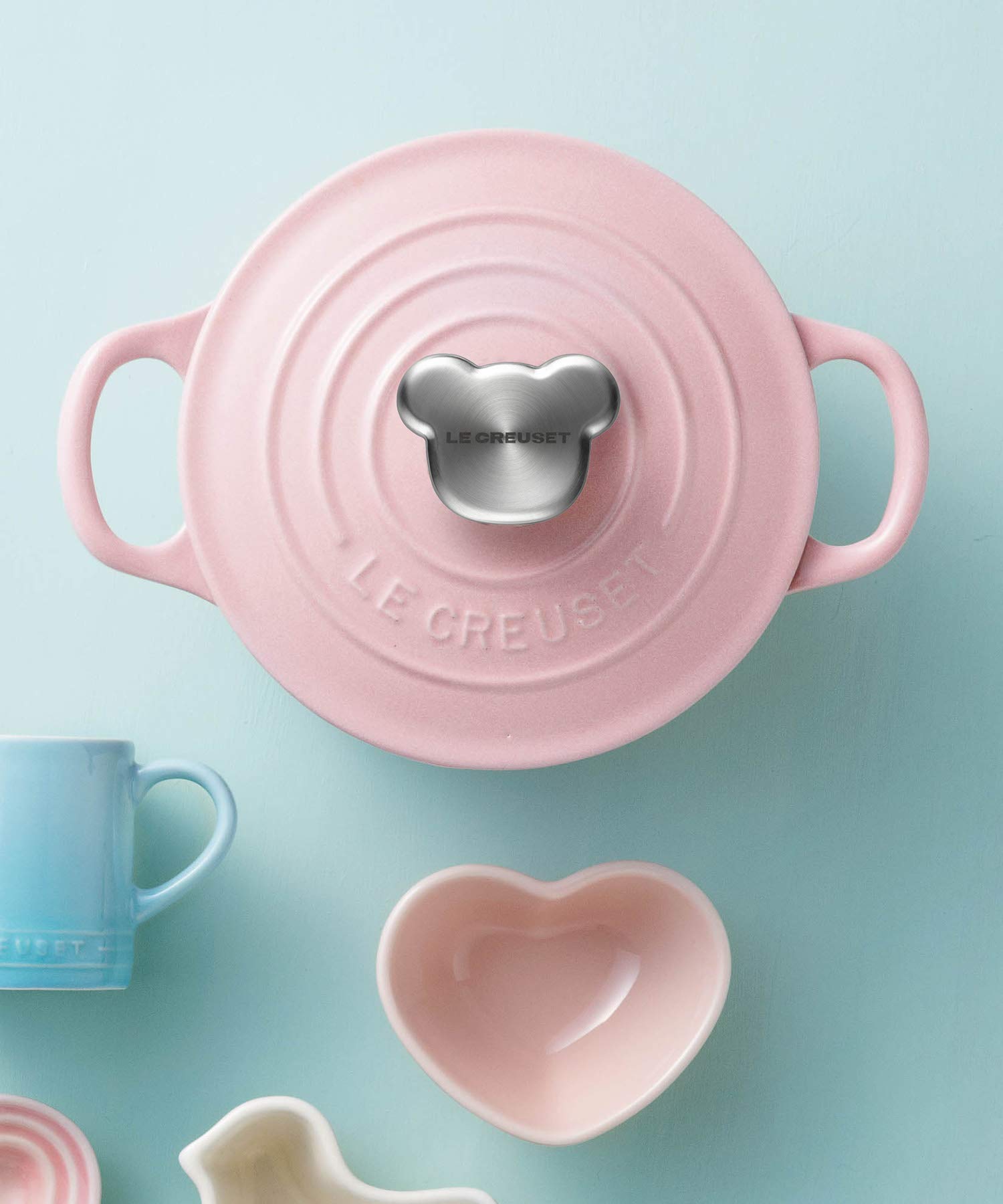 Le Creuset Cocotte Ronde 14cm Bear SS knob Chiffon Pink