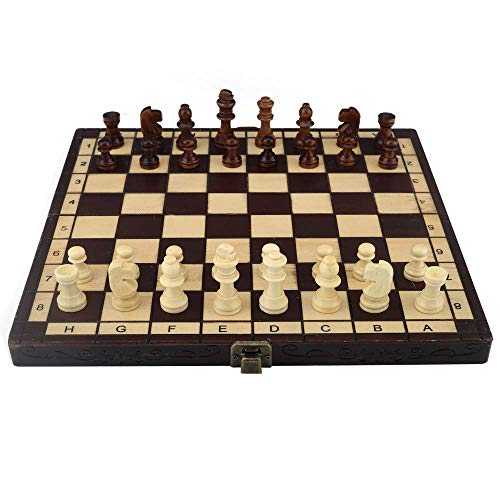Syrace Folding Hand Crafted Wooden Chess Set Chess Board for Kids and Adults 30 x 30 cm