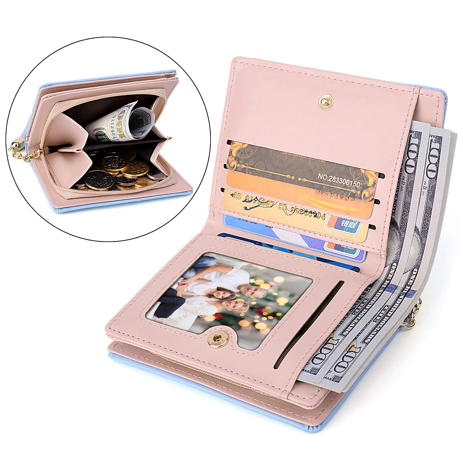 UTO Wallet for Girls Cute Unicorn Bowknot Women Coin Purse Card Bill Holder Organizer