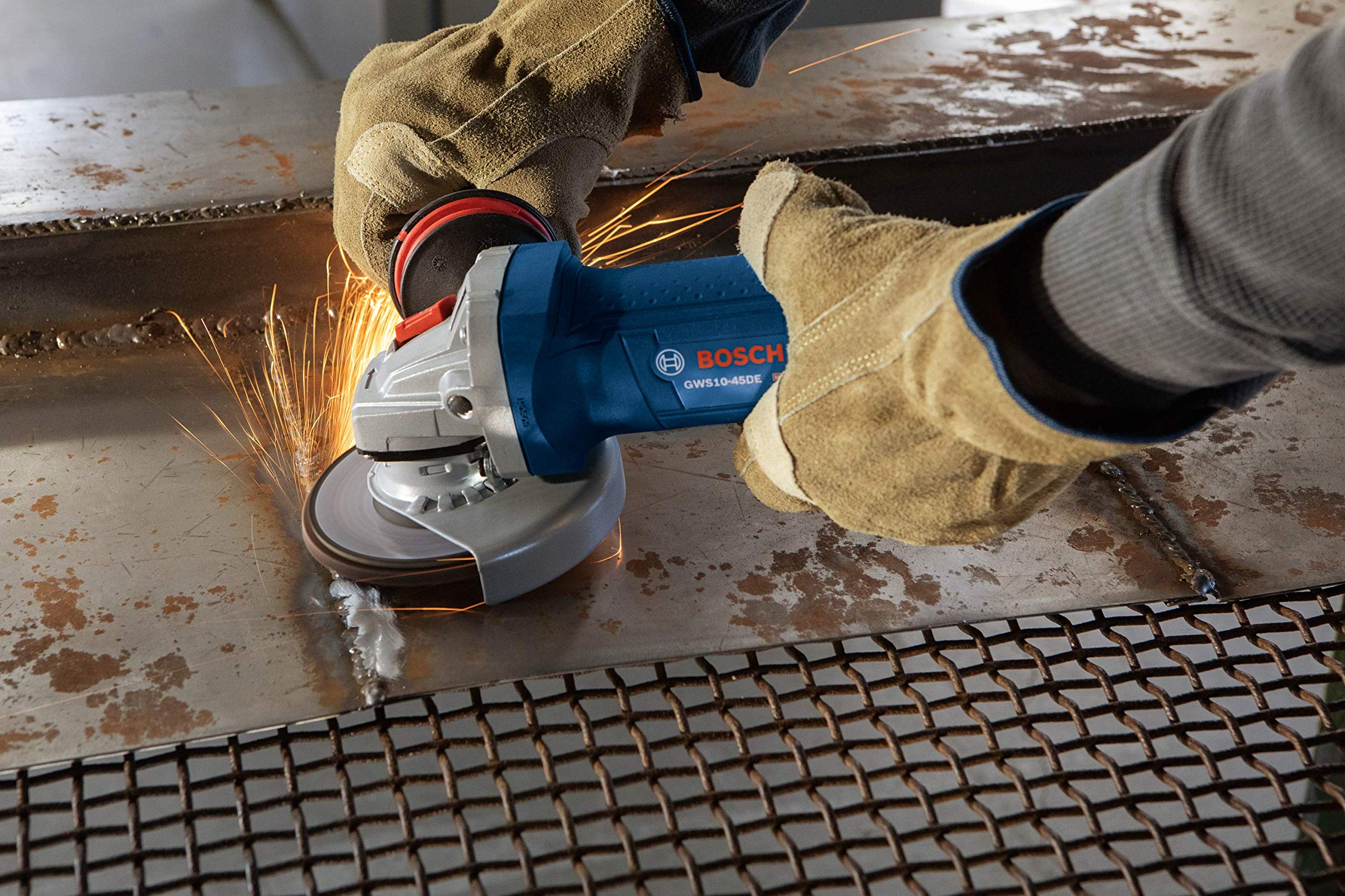BOSCH GWS10-45DE 4-1/2 In. Ergonomic Angle Grinder with No Lock-On Paddle Switch