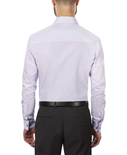 Kenneth Cole Unlisted Men's Dress Shirt Slim Fit Solid, Lilac, 15"-15.5" Neck 34"-35" Sleeve