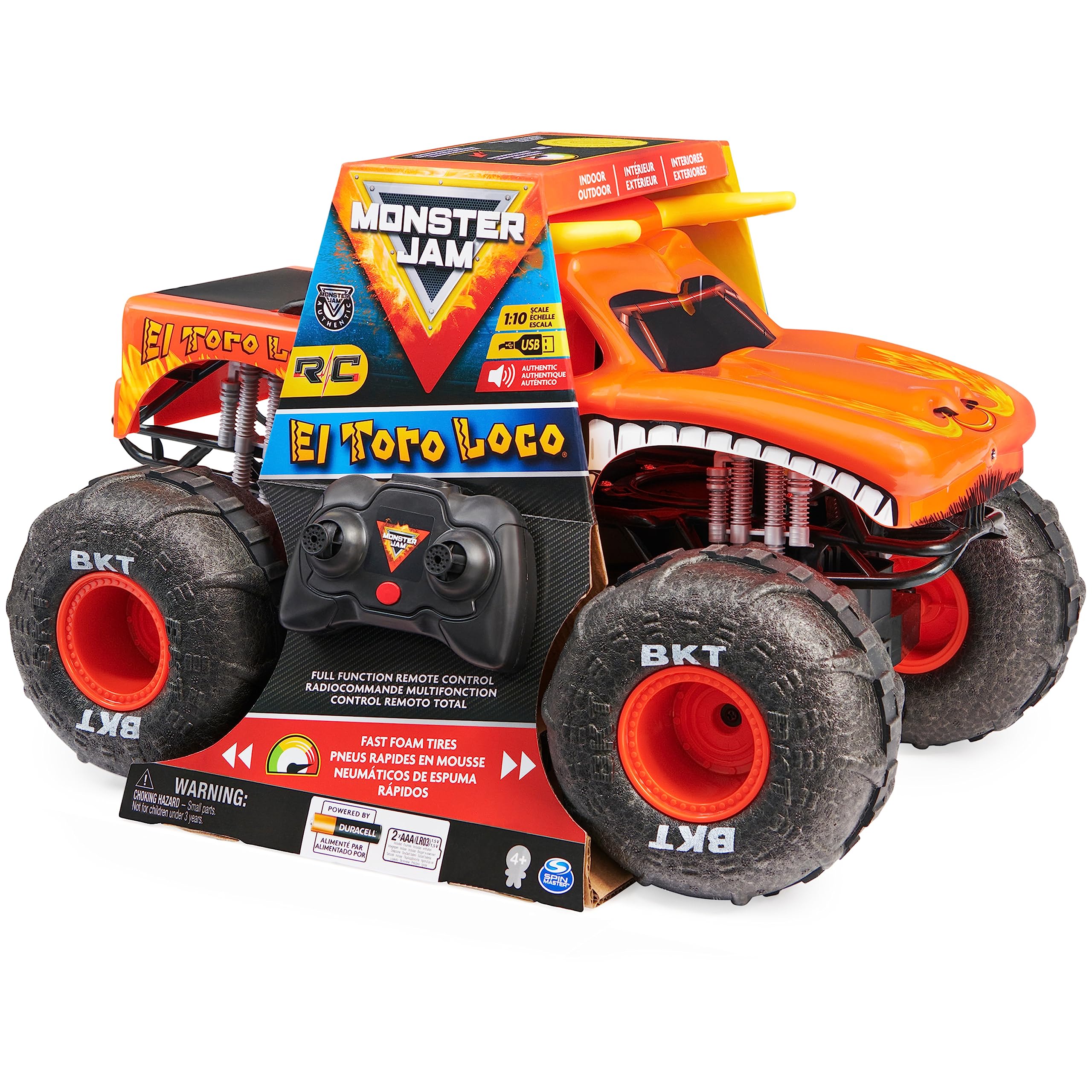Monster Jam, Official El Toro Loco, Remote Control Monster Truck, Walmart Exclusive, Authentic Sounds, 1:10 Scale