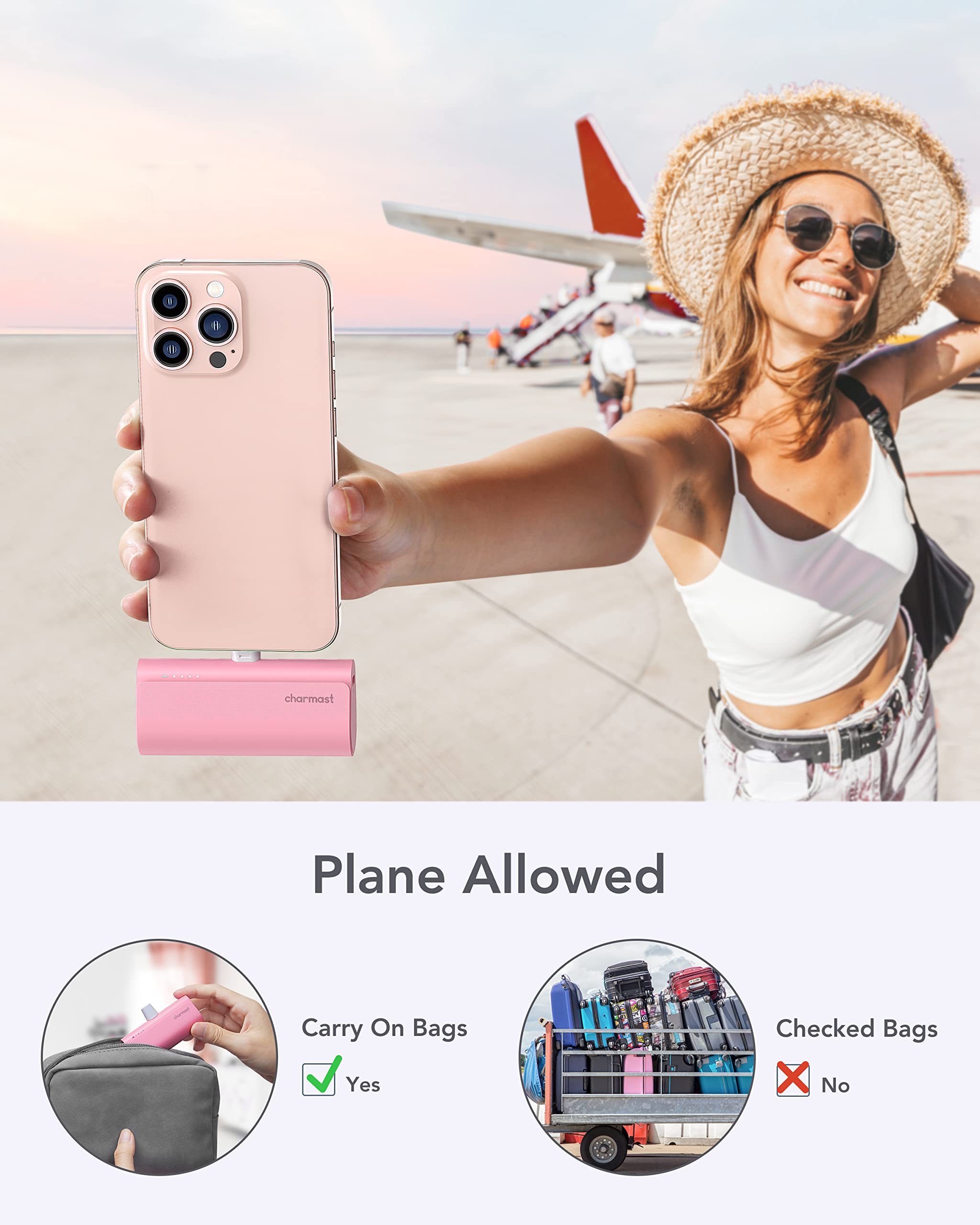 Charmast Small Portable Charger 5000mAh, Ultra-Compact 20W PD Fast Charging Power Bank Mini Battery Pack Compatible with iPhone 14/14 Pro Max/13/13 Pro Max/12/12 Pro Max/11/XR/X/8/7/6, and More