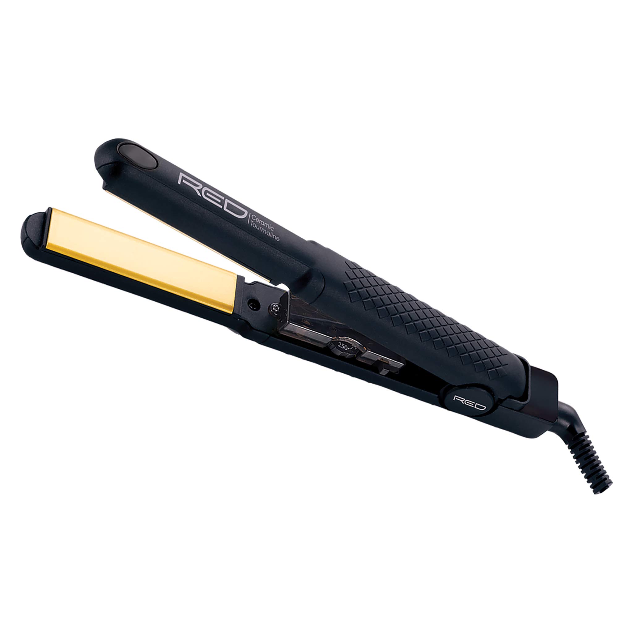 RED by KISS Ceramic Tourmaline Flat Iron (3/4", Ceramic) Eliminates Frizz, Preserves Hair Moisture, Instant Variable Temperature Control with On/Off Button