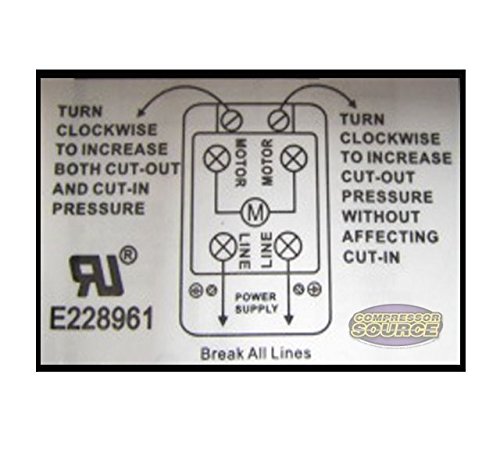 Lefoo Pressure Switch Control 90-125psi 4 Port Heavy Duty 26 Amp for Air Compressor LF10A-4H-1-NPT1/4-90-125
