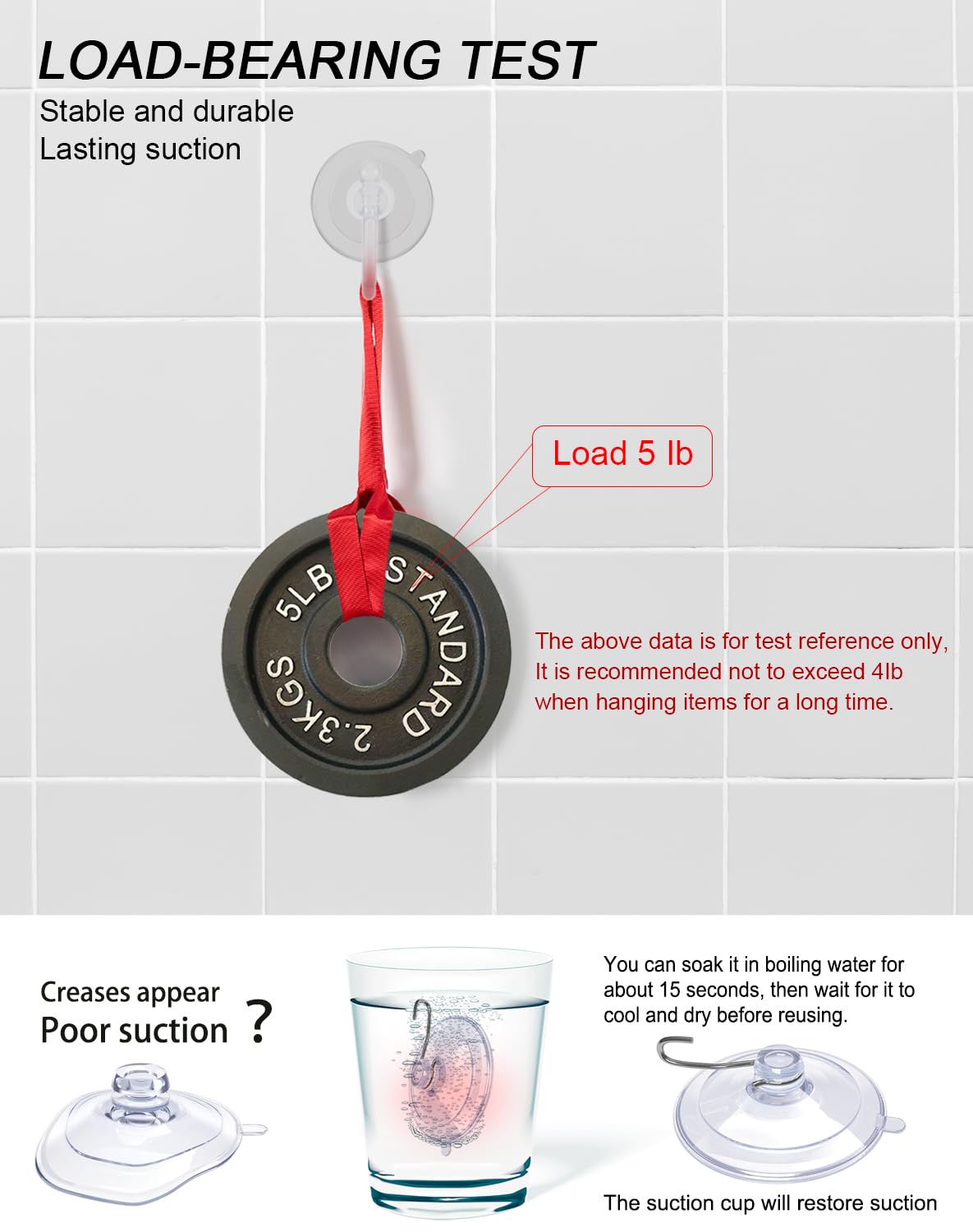 LUPYJI Suction Cup Hooks, Transparent PVC Removable Suction Cups for Glass Windows, Mirrors, Doors, Tiles (15 Pack)