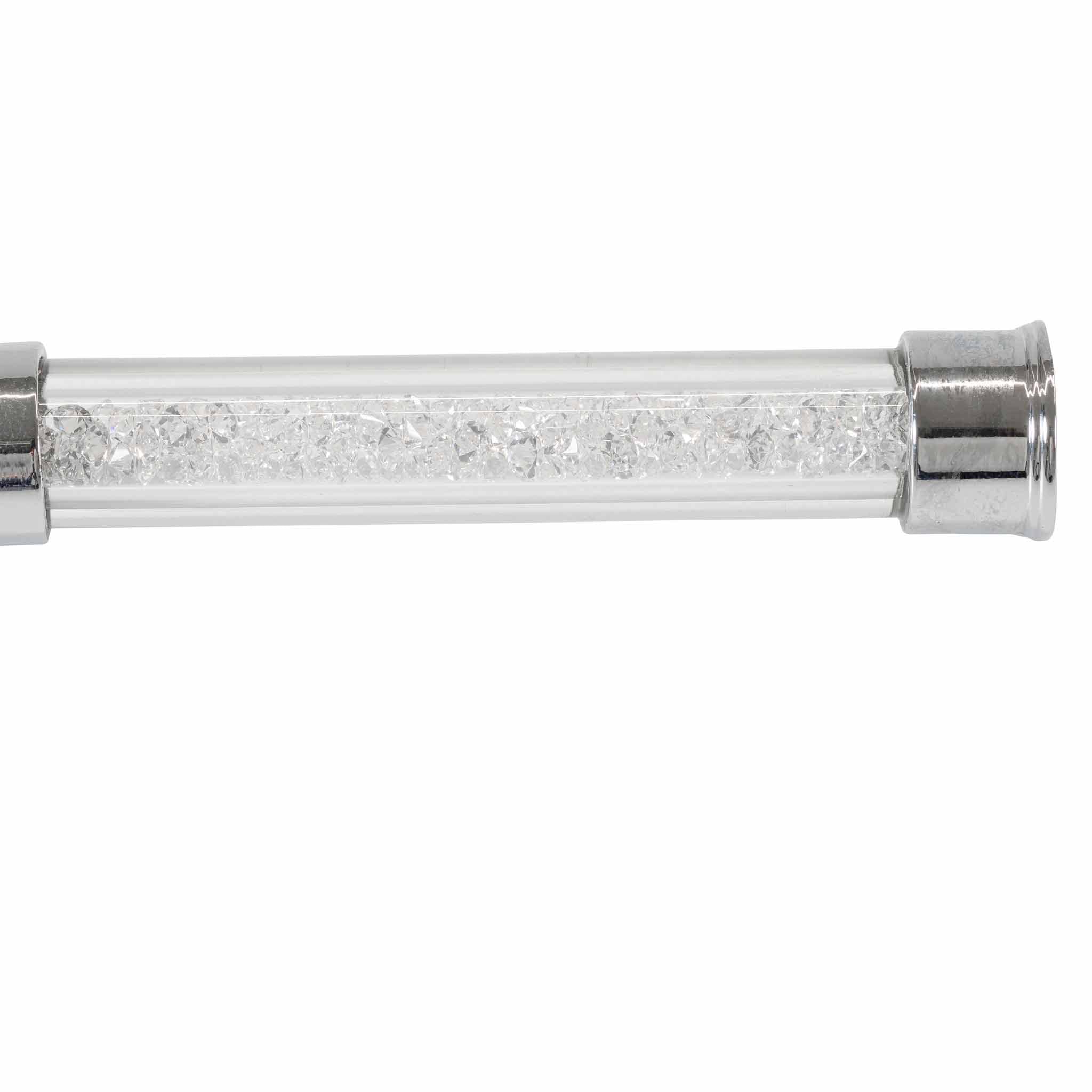 Crystal-Filled Bottle Opener, Glass Handle, Stainless Steel, Gift Box, For Glamorous Home Bar or Kitchen, Silver, 5", Sold Individually