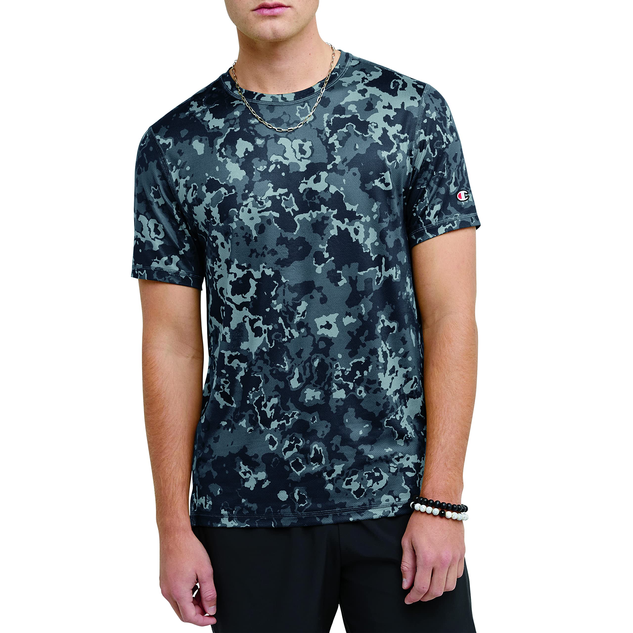 Champion Men's MVP Tee (Retired Colors), Crater Camo Black, Large