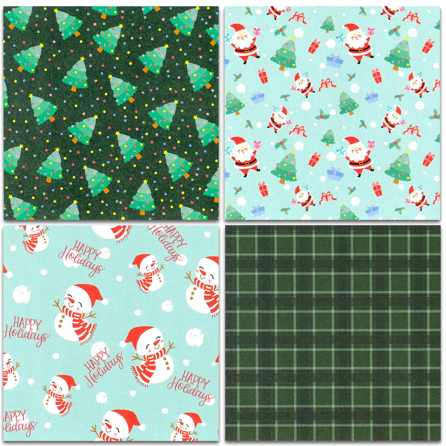 BLEDS Scrapbook Paper, 24 Sheets Christmas Scrapbooking Paper Pad 6x6 inch, One Single-Side Scrapbooking Paper Supplies For Xmas Festival Craft Junk Journal Card-Making Decorative Background