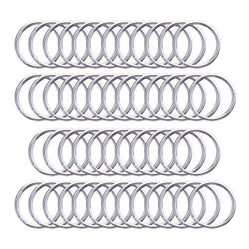 Livder Metal Swivel Lanyard Snap Hooks and Split Key Rings Chain Hook Keychain, 100 Pieces
