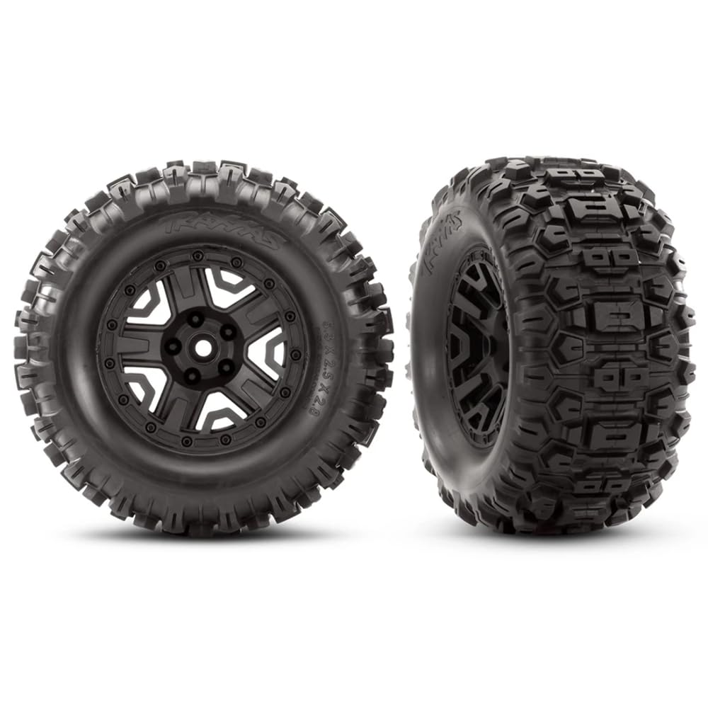 Traxxas 6792 Sledgehammer Heavy Duty 2.8 Inch Pre-Assembled Black Wheels for Remote Control Cars, Pair