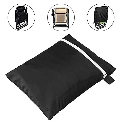 Naiveroo Outdoor Zero Gravity Folding Chair Cover Waterproof Dustproof Lawn Patio Furniture Covers All Weather Resistant 28"x43"(Black)