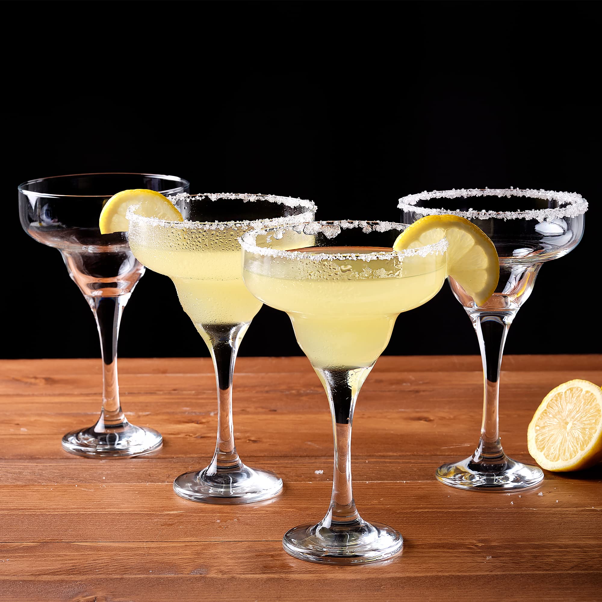 Crystalia Margarita Glasses Set of 4, Cocktail Glasses for Party, 10 ¼ oz Stemmed Classic Cocktail Drinking Glasses for Frozen Drinks or Crushed Iced Drinks
