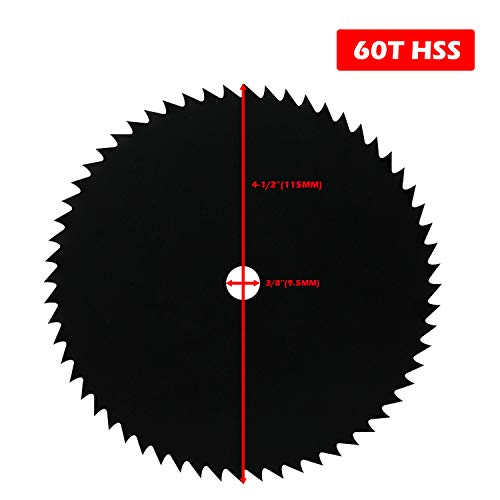 GALAX PRO Saw Blade Set, Pack of 4 Assorted 60T HSS Metal/24T TCT Wood/Diamond 4-1/2-Inch Circular Saw Blade with 3/8" Arbor for Fast Cuttingā¦