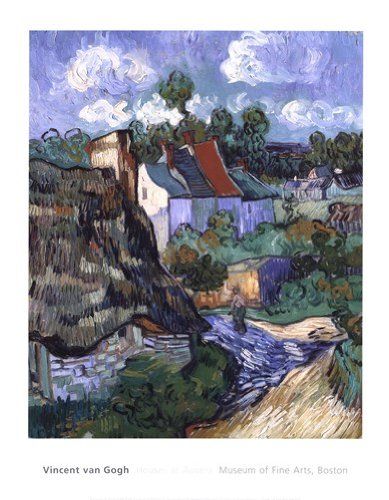Houses at Auvers, c.1890 Art Poster PRINT Vincent Van Gogh 22x28