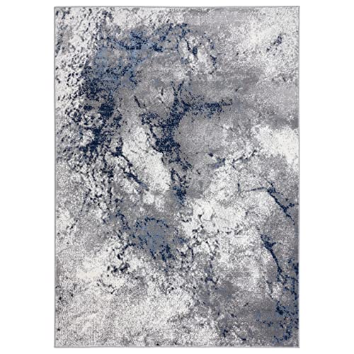 LUXE WEAVERS Cambridge Collection Abstract Area Rug 1685 Blue 5x7