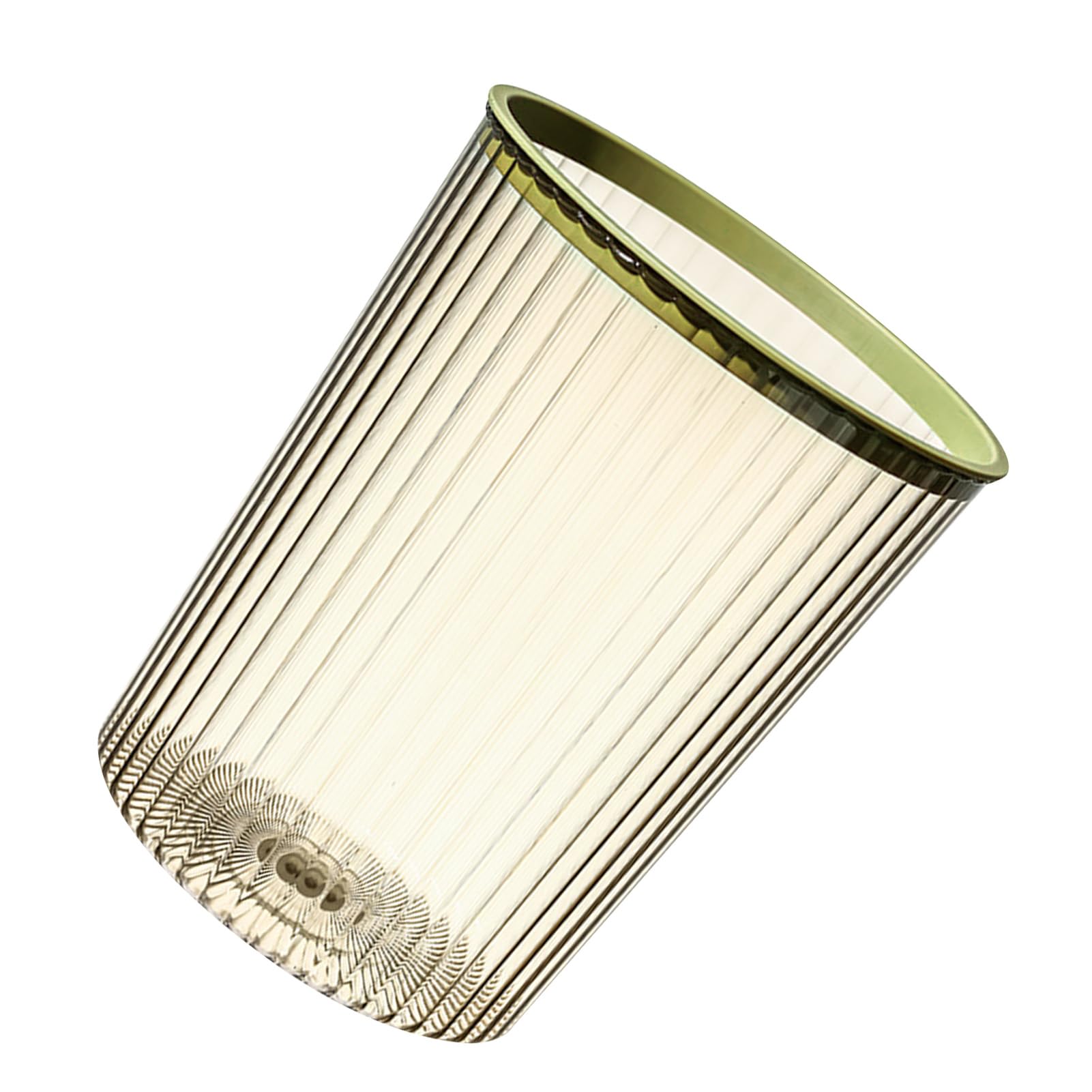 FLUSTDER Large Capacity Transparent Garbage Bin Creative Home Decor Trash Can for Living Room Bedroom Bathroom (Green)