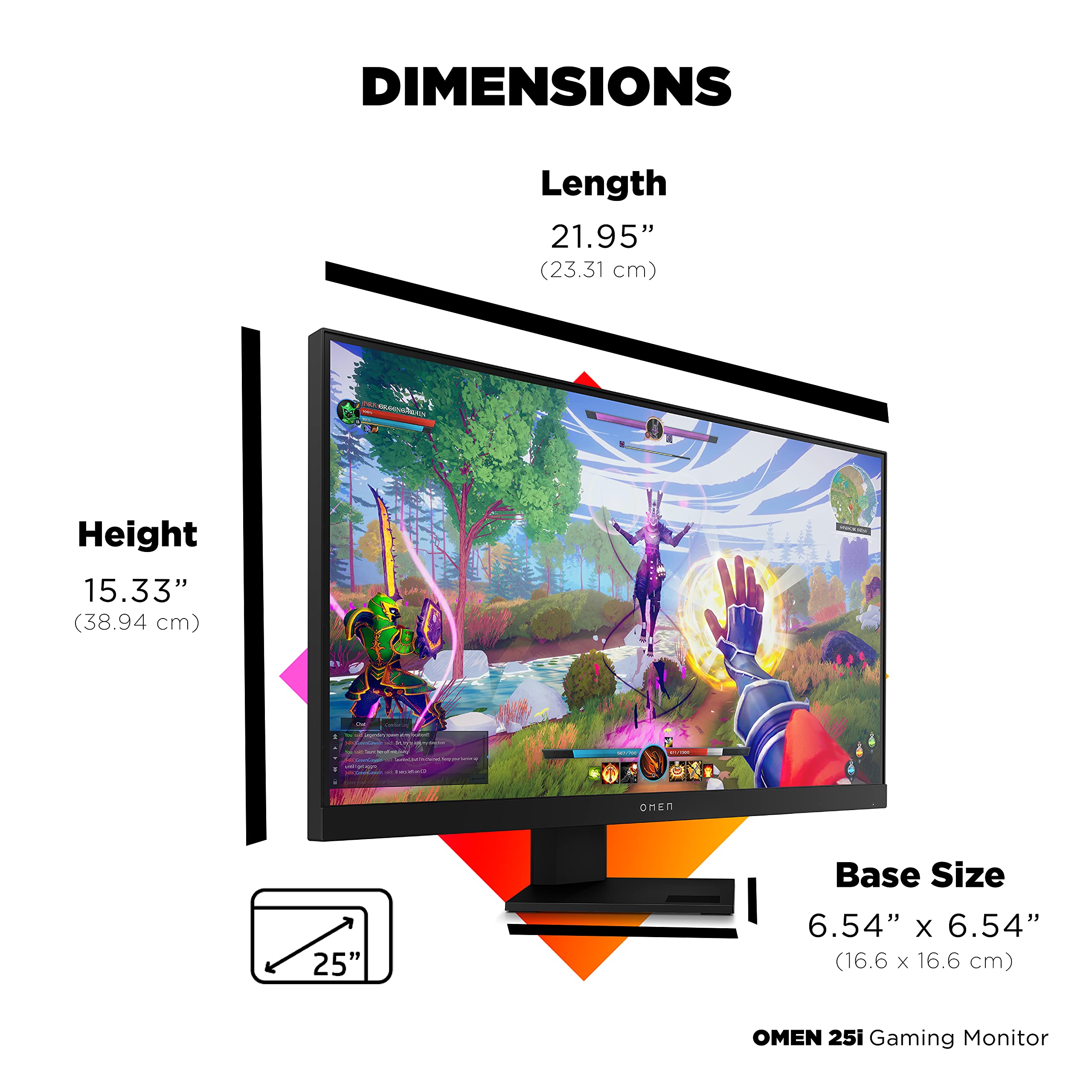 OMEN 25i Gaming Monitor, 1080p IPS FHD Display 165Hz with 1ms VESA HDR 400, NVIDIA G-SYNC Compatible, AMD FreeSync Premium Pro, VESA Mounting, Console Compatible, Eyesafe Screen (Renewed), Black