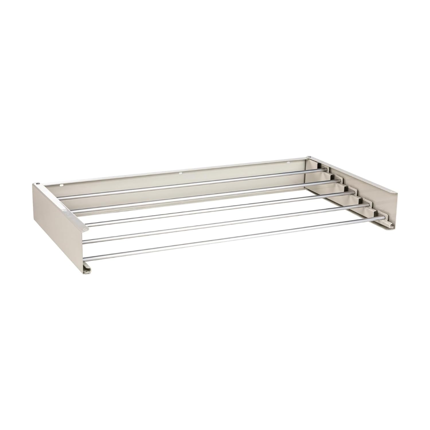 Rove Home Space Saving Wall Mounted Clothes Drying Rack | Retractable Wall Hanger Towel Holder | 5 Aluminum Rods, 40lb Capacity for Laundry Bathroom with Wall Template (32 Inches)