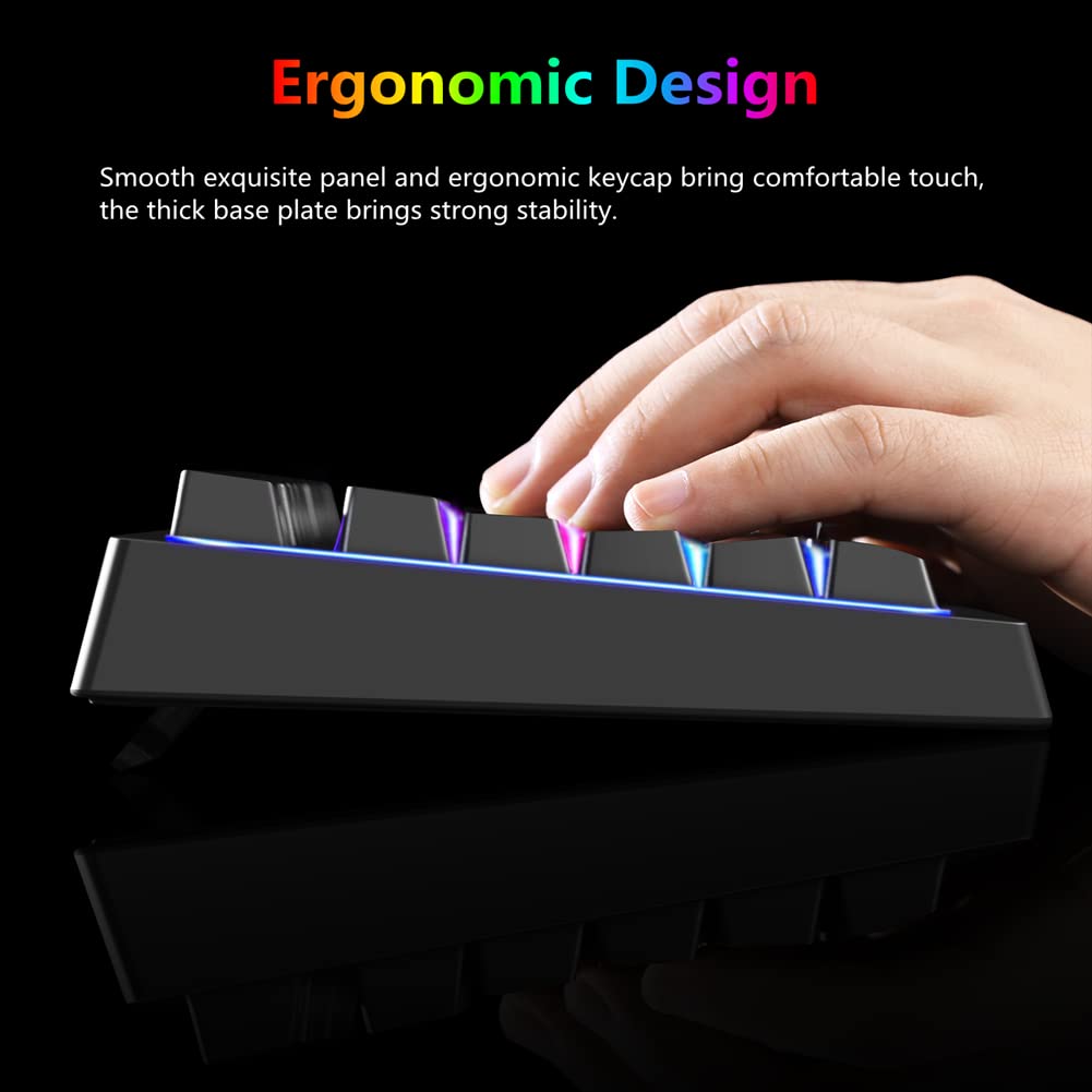 Cakce RGB 89 Keys Backlit Gaming Keyboard and Mouse bo,USB Wired Mechanical Feeling Gaming Keyboard and Gaming Mouse for for Desktop, puter, PC Game and Work,Black