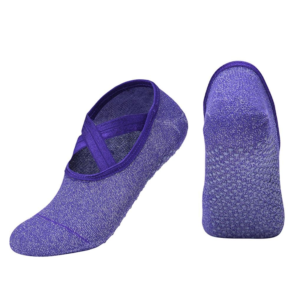 Colcolo Socks Yoga Dance Shoes Non Sports Massage Socks, Purple, one size