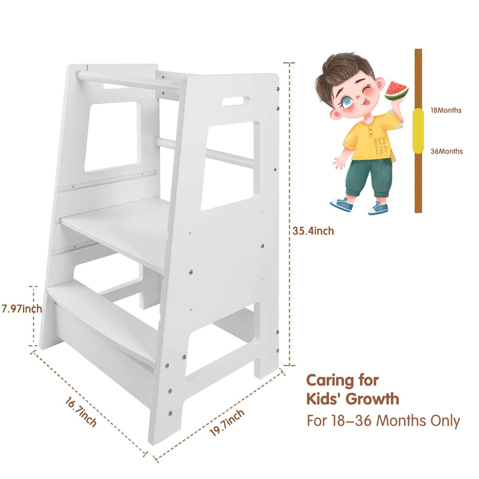 DEARYOU Toddler Stool Tower,Toddler Kitchen Stool, Kitchen Standing Helper Stool for Toddlers,Toddler Stool for Kitchen Counter, Learning Kitchen Tower for Toddlers, Helper Standing Tower, Natural