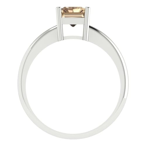 Clara Pucci 1.75ct Radiant Cut Solitaire Stunning Yellow Moissanite Bridal Designer Anniversary Engagement Ring 14k White Gold SZ 4.5