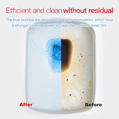 KIISIISO Automatic Toilet Bowl Cleaner Tablets,Bathroom Toilet Tank Cleaner,Blue Clean Bubbles,Strong Detergent Ability,Long-lasting 300 brushes,Mild Fresh Pine Scent(30 Pack)
