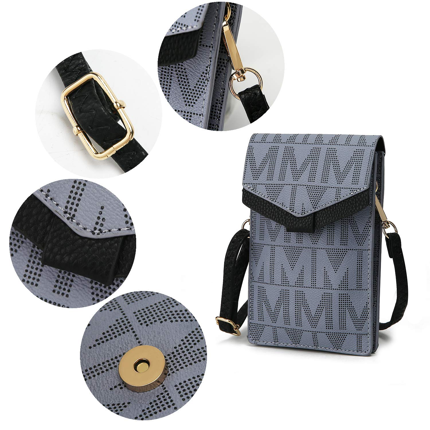 MKF Small Crossbody Cell Phone Purse Wallet for Women β PU Leather Cellphone Bag β Case with Shoulder Strap Beige