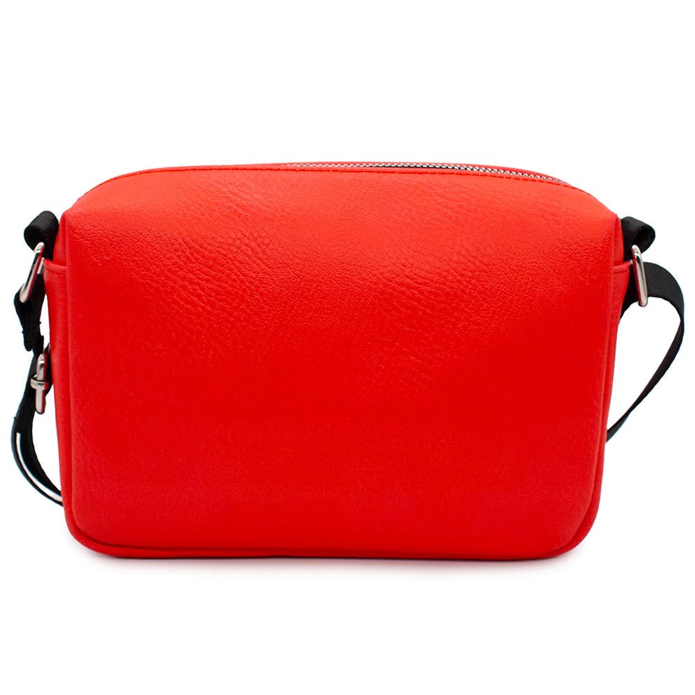 Disney Bag, Cross Body, Rectangle, Mickey Mouse Smiling Face Close Up, Red, Vegan Leather