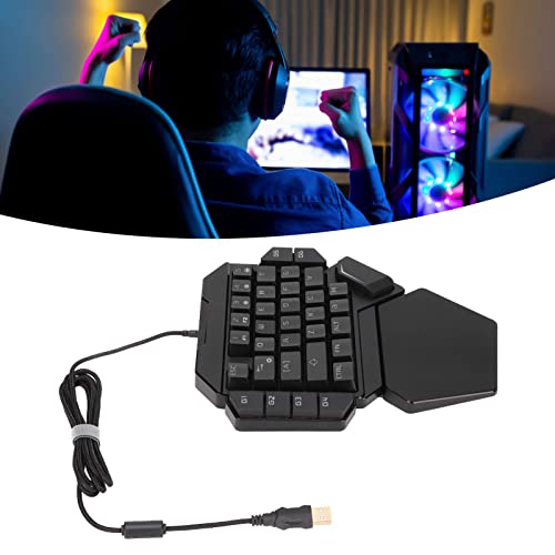 One Handed Keyboard, One Handed Gaming Keyboard Plug and Play Programmable Keys RGB Backlit Ergonomic Design for Home for Dorm for Game