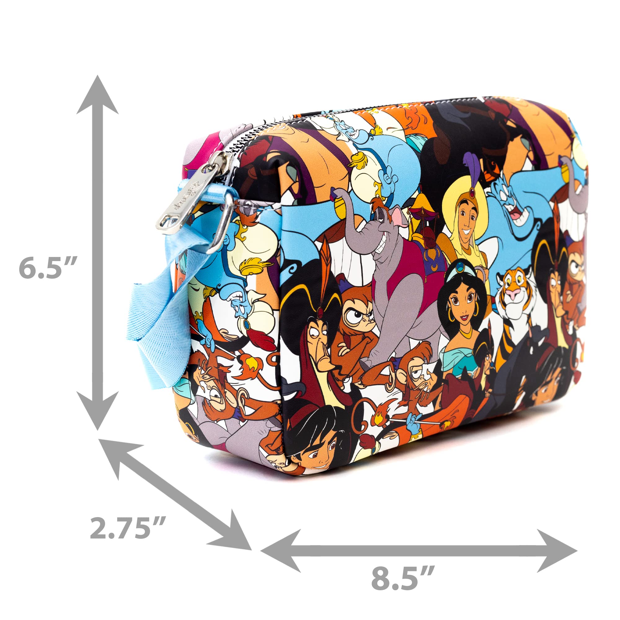 Disney Bag, Cross Body, Rectangle, Aladdin Character Poses Stacked Collage, Vegan Leather
