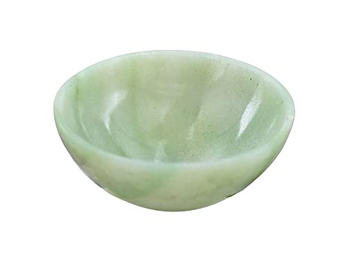 Green Aventurine Crystal Bowl - 2" Gem Stone Bowl for Altar Offering Bowl