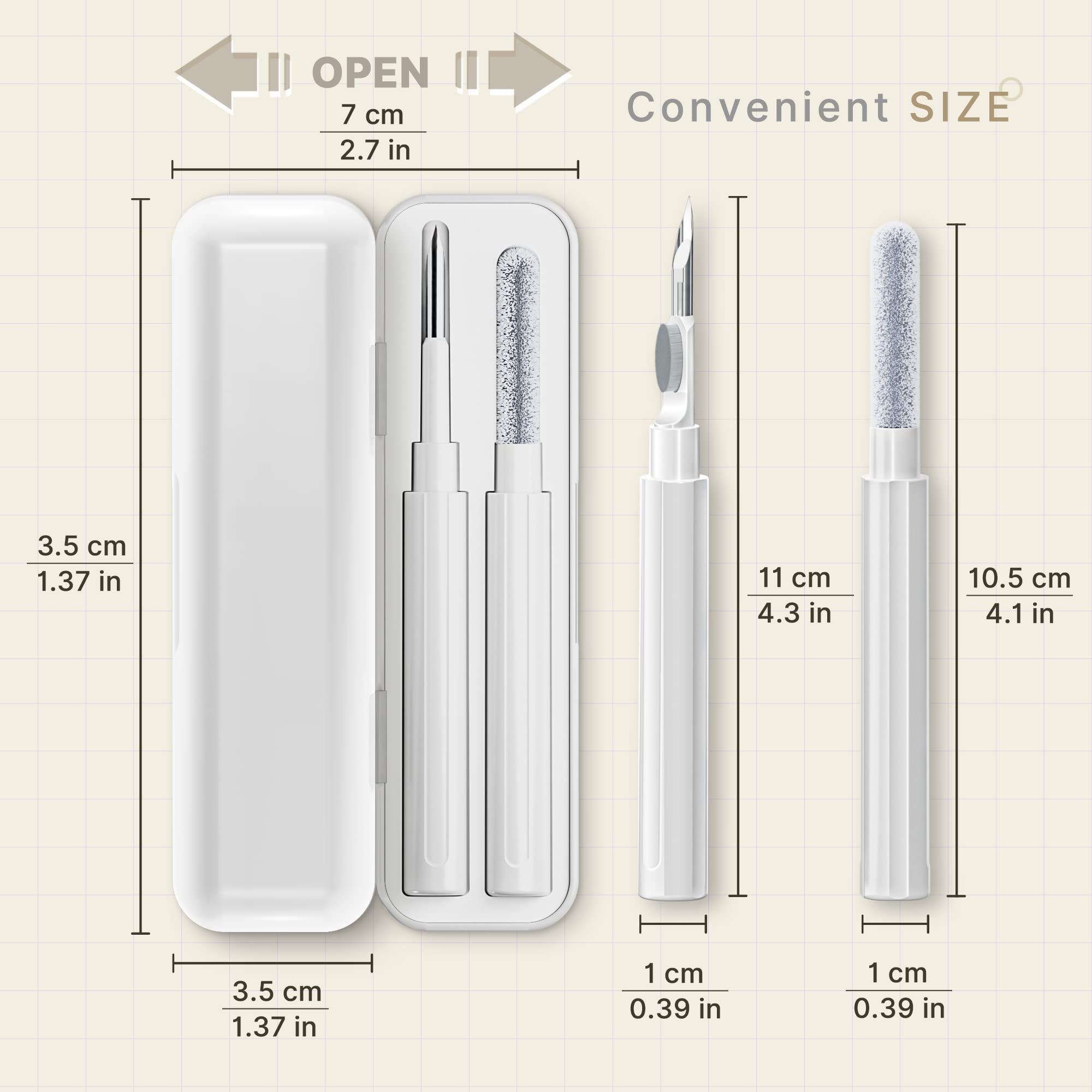 Cleaner Kit for Airpods Pro Chirstmas Gift Cleaning Pen with Soft Brush for Bluetooth Earbuds Case Cleaning Tools for Most Earphones