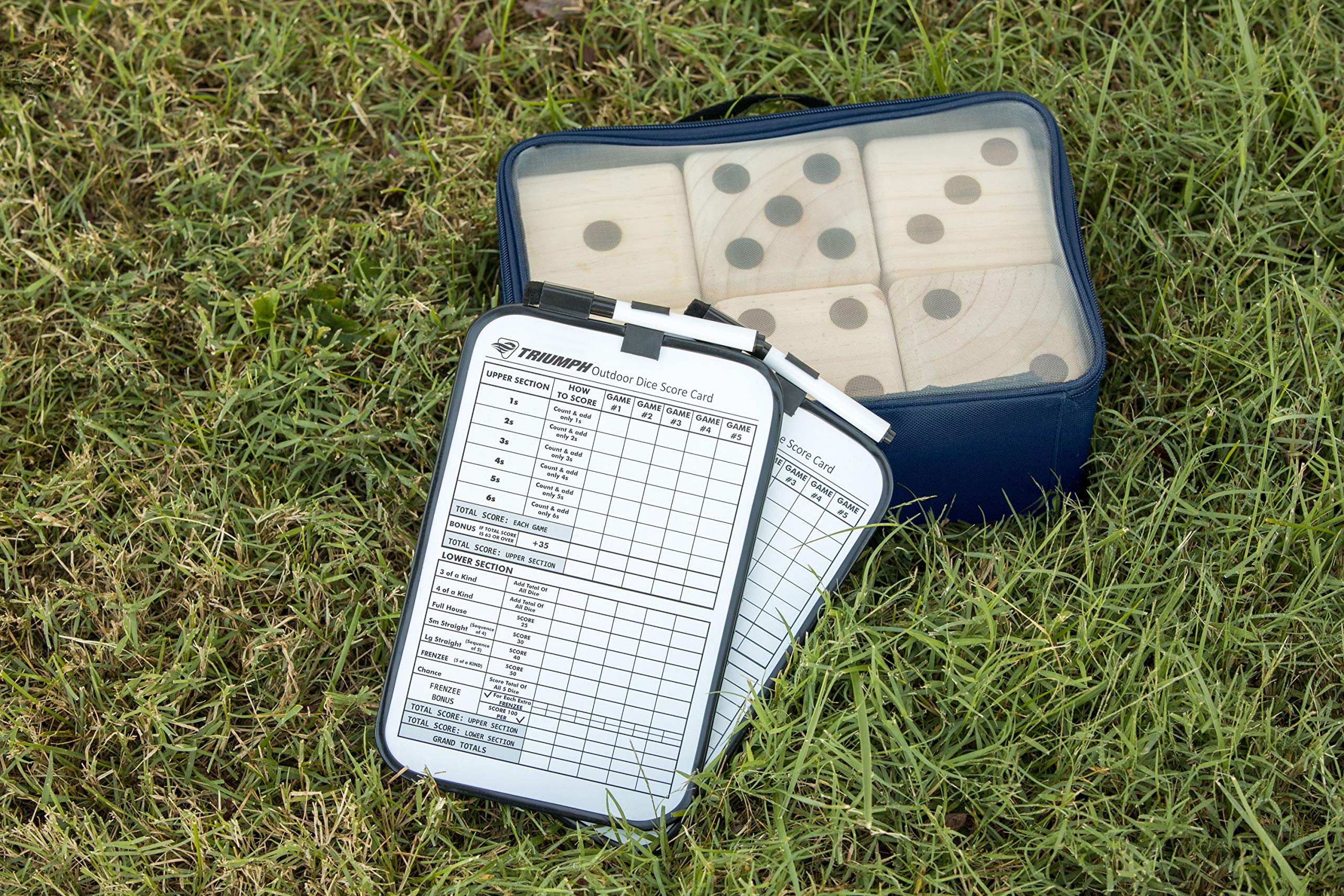 Triumph Sports 35-7335-2 Giant Wooden Lawn Dice Set, Brown, One Size