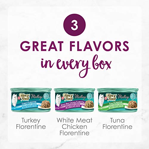 Purina Fancy Feast Medleys Florentine Collection Adult Wet Cat Food Variety Pack, 3 OZ Cans, 12 CT