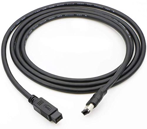 PASOW FireWire 800 to 400 9 to 6 pin Cable (9pin 6pin) 6FT, IEEE 1394 Firewire 800 9-pin/6-pin Cable 6 Feet(9 pin to 6 pin)