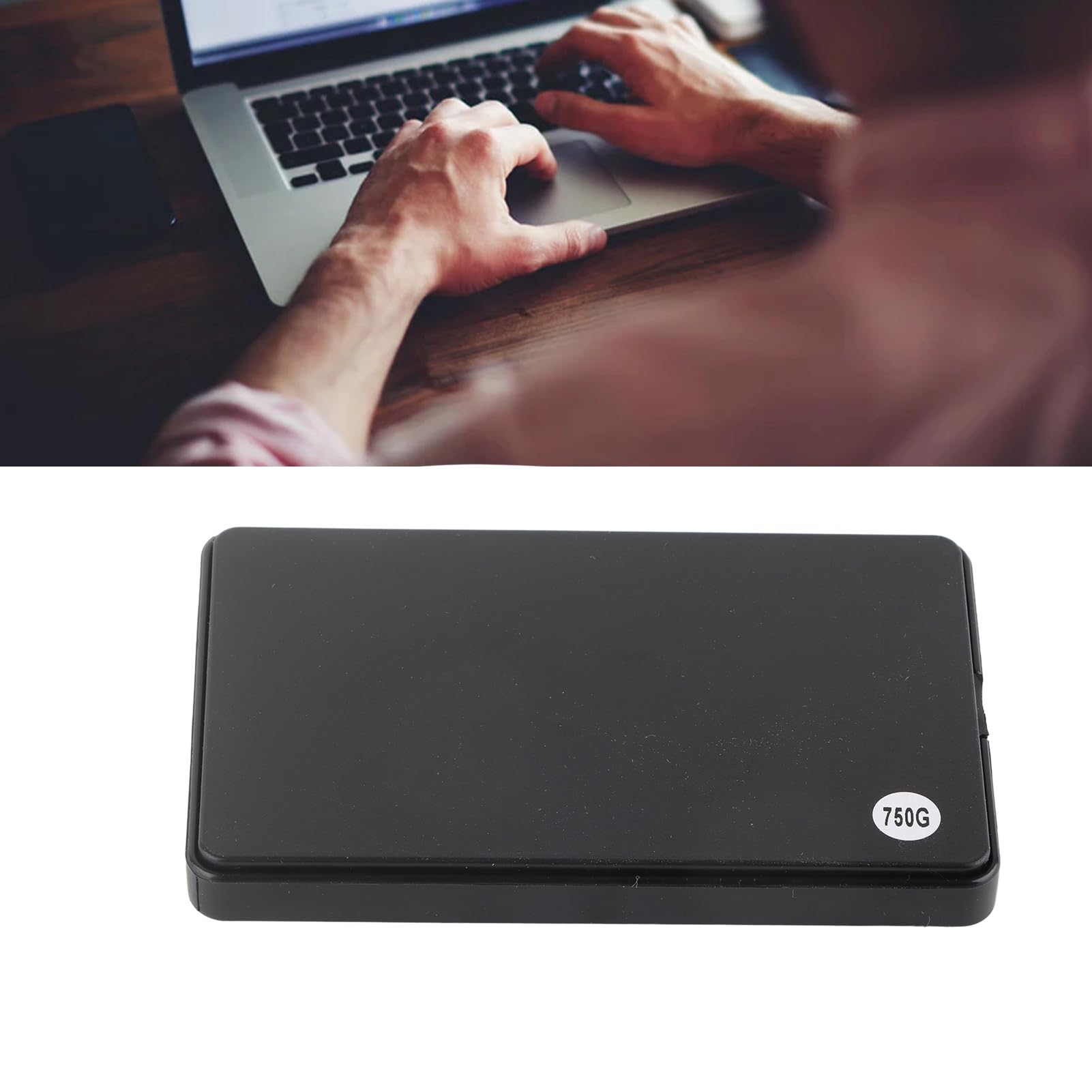 External Hard Drive, 2.5in Portable Hard Drive HDD Storage Device USB2.0 Hard Disk with USB Cable and Storage Bag for Computer Desktop PC(750GB)