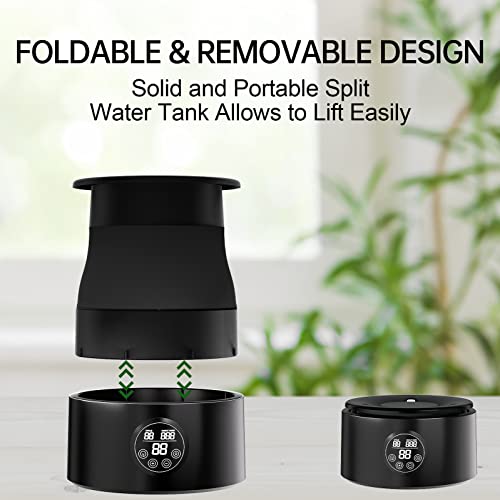 Reptile Humidifiers Mister, 5L Foldable Tank Reptile Misting System,Automatic Mister for Reptiles with Silent Pump & Adjustable Nozzle for Lizard/Snake/Tortoise/Fog/Gecko/Chameleon Terrarium Mister